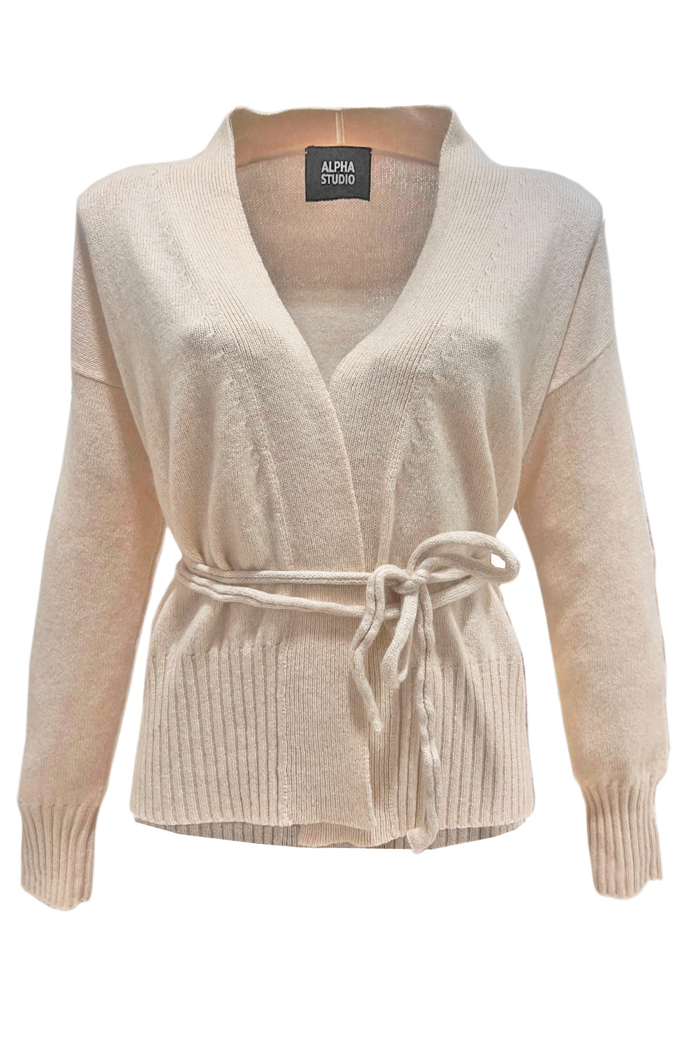 ALPHA STUDIO Cardigan con cinturina AD-8081E-BURRO--40