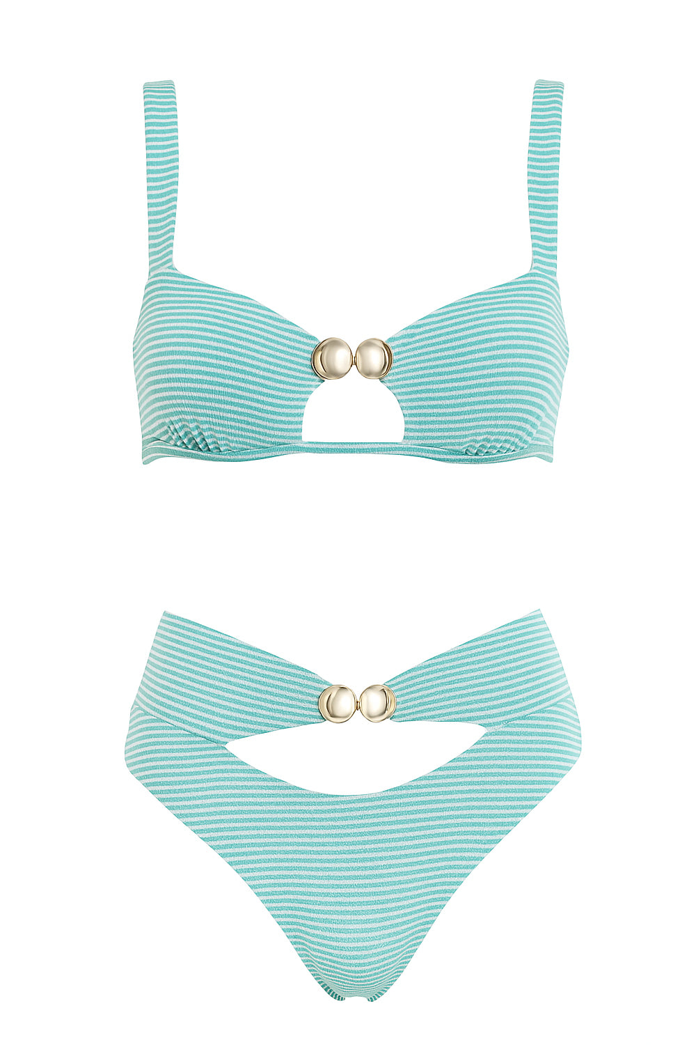 COTAZUR Bikini bralette con dettaglio conchiglia BKCA0044-VERDE-Verde-M